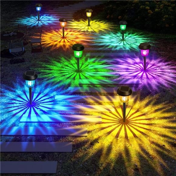 Other | Solar Pathway Lights 6 Pack Color Changing Warm White Solar ...